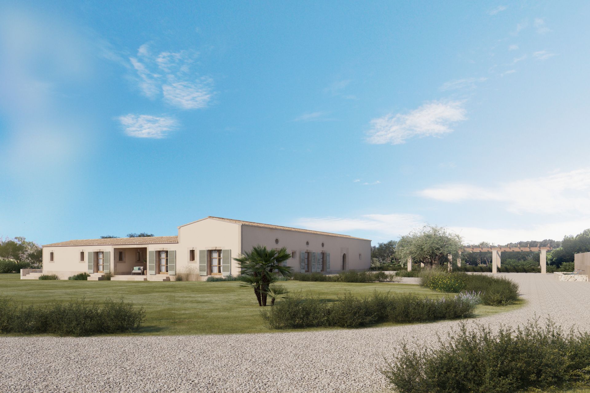 Building plot near to Santanyi with unique project for a single-level finca with large pool-purchase