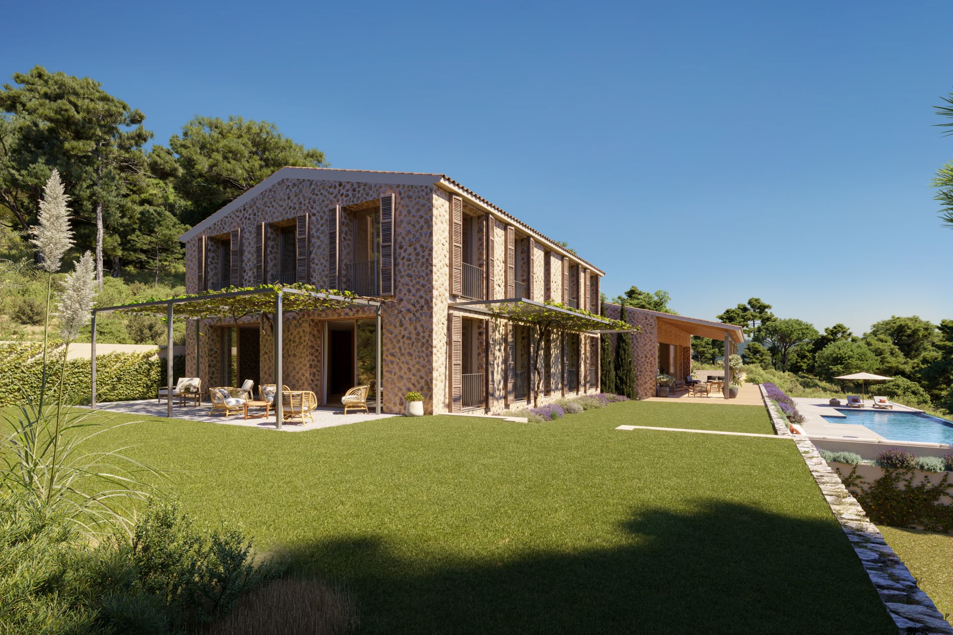 Newly-built finca with views of the Tramuntana mountains and the sea ...