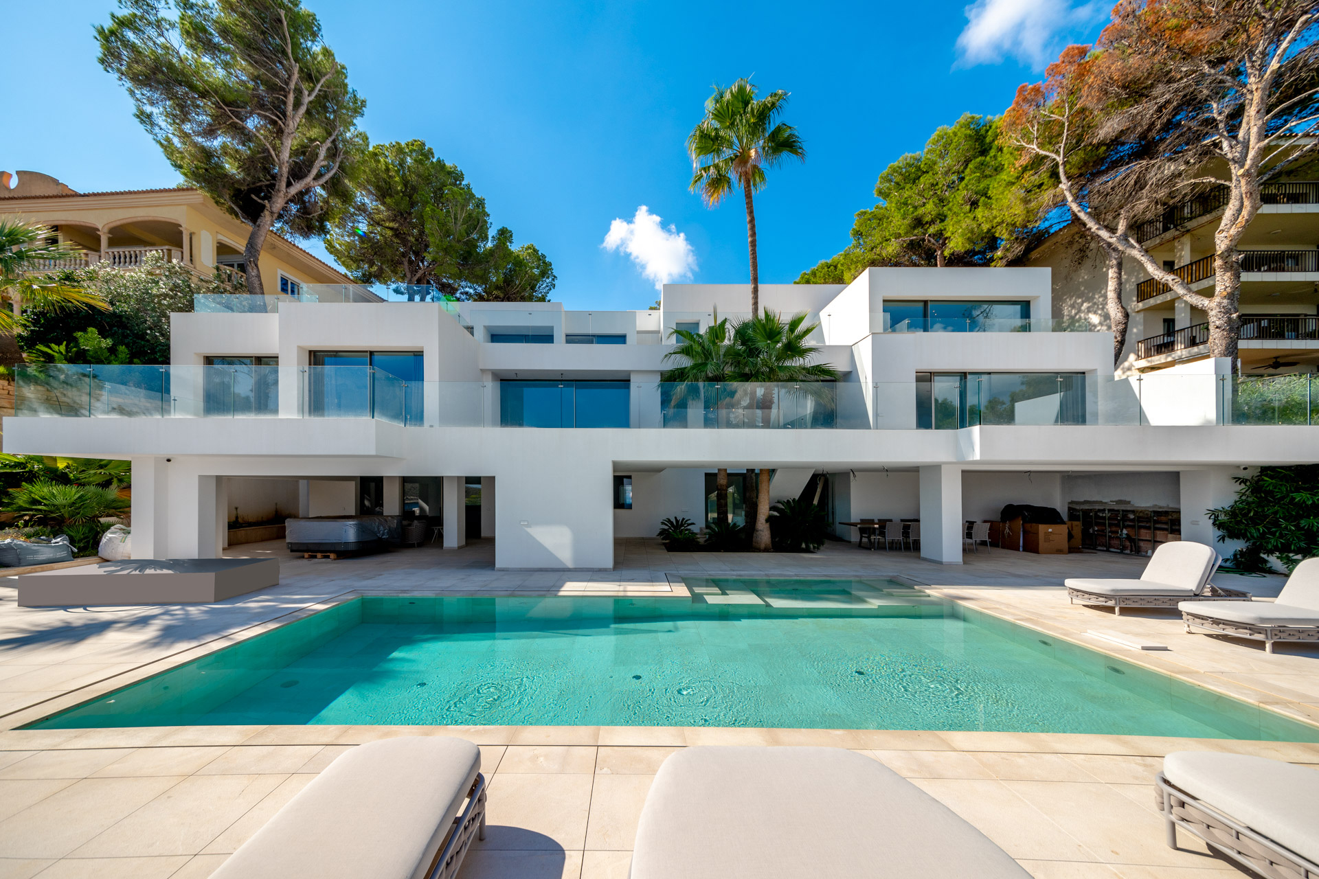 Modern villa on the 1st sea line in Cala Vinyes with a luxurious design ...