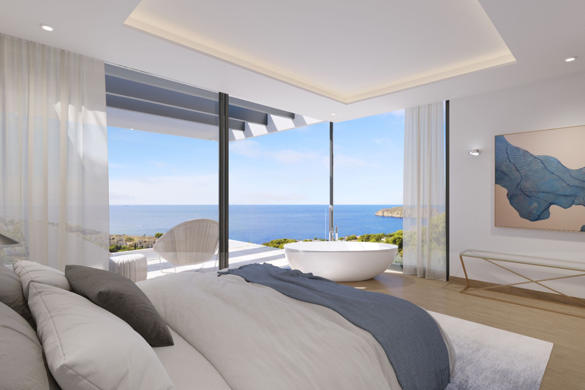 Hochmodernes Neubauprojekt mit traumhaftem Meerblick und Infinity-Pool in Santa Ponsa - kaufen
